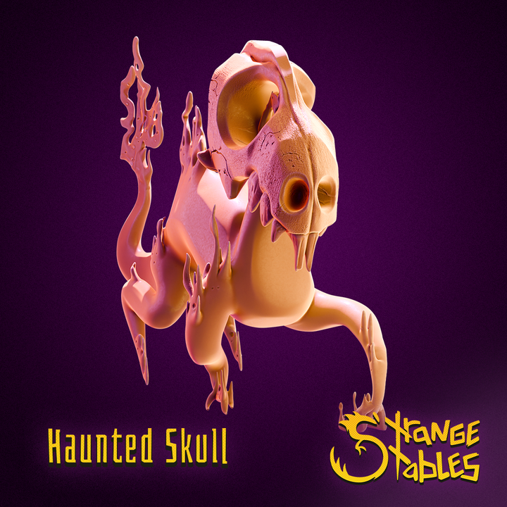 3D Printable Haunted Skull - Beast Spirit by Strange Stables Miniatures